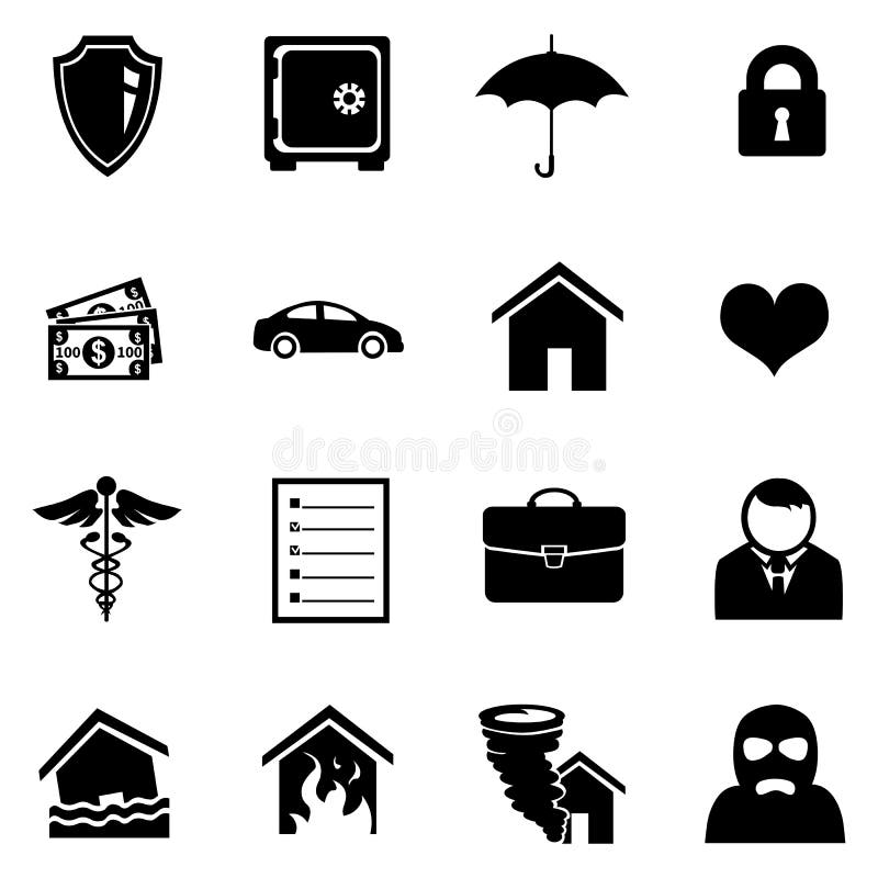 Vector Set of Insurance Icons Stock Vector - Illustration of immovables ...