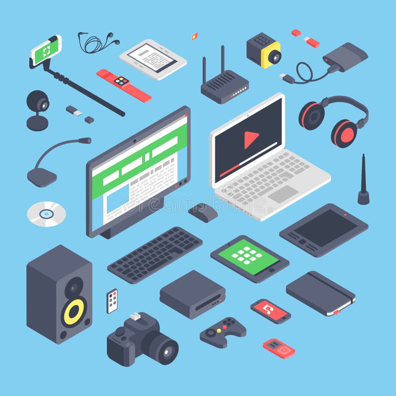 Vector Set of Isometric Computer Devices Icons. Stock Vector ...