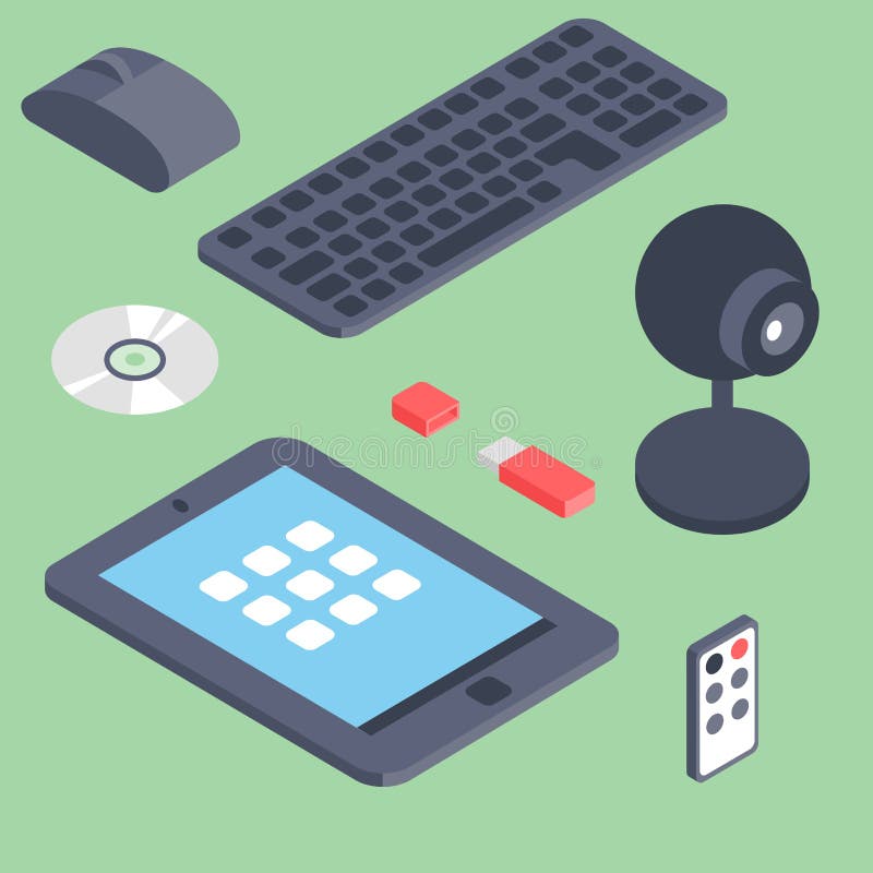 Vector Set of Isometric Computer Devices Icons Wireless Technologies ...