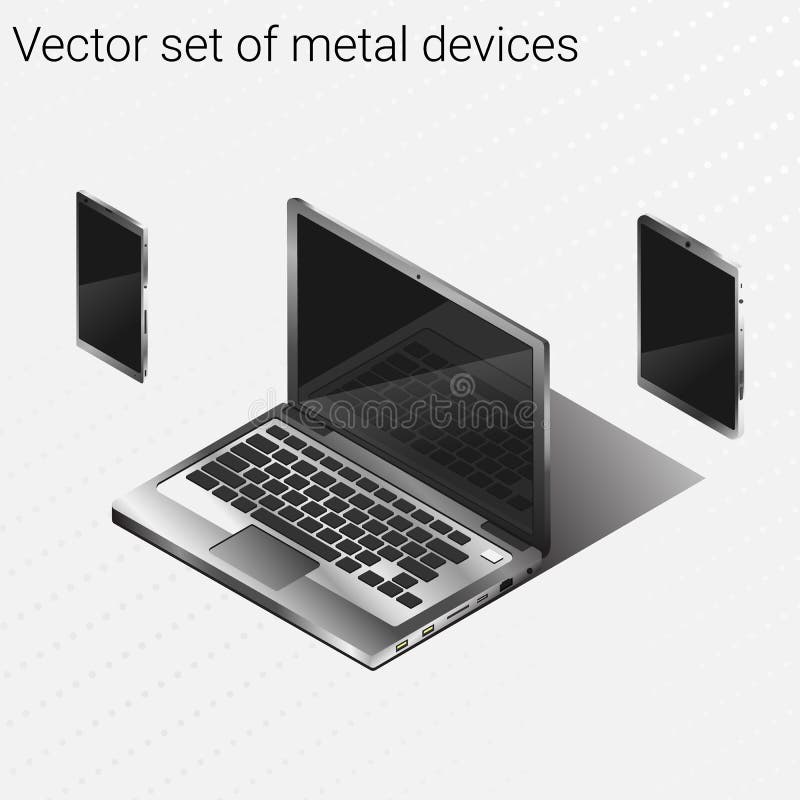 Vector Set of Isometric Devices. Stock Illustration - Illustration of ...