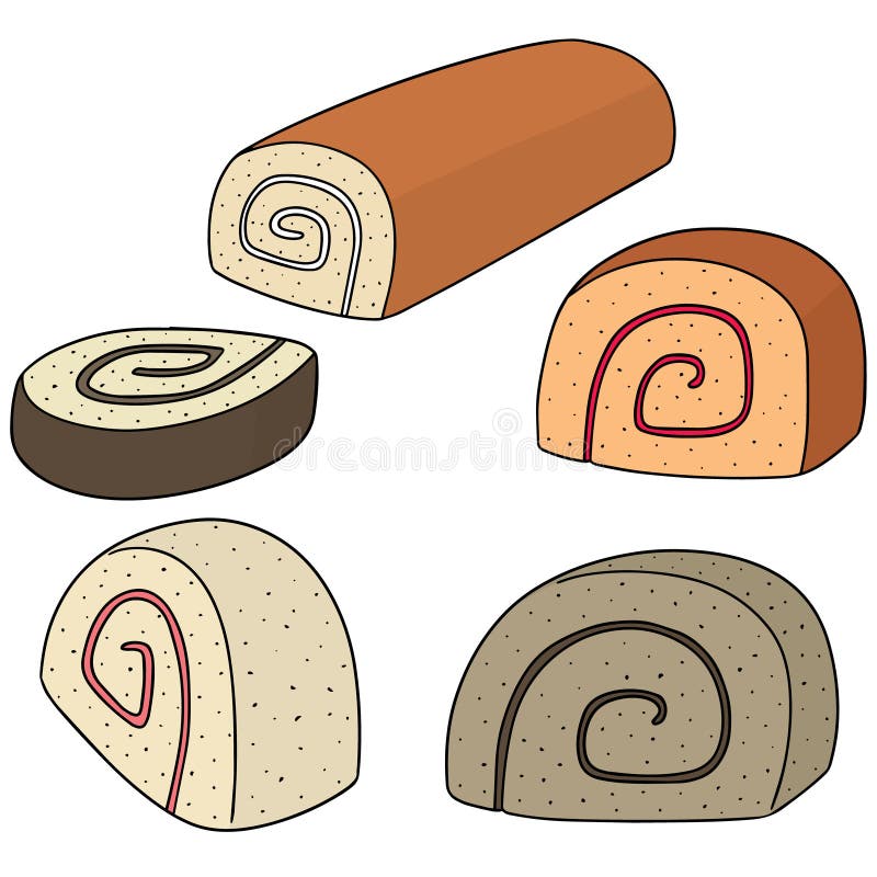 Vector set of jam roll stock vector. Illustration of draw - 117701140