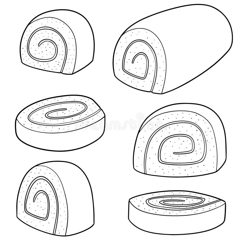 Vector set of jam roll stock vector. Illustration of food - 119396216
