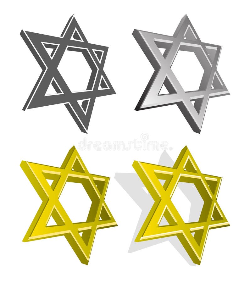 Vector set of Jewish stars stock vector. Illustration of religion - 9031143
