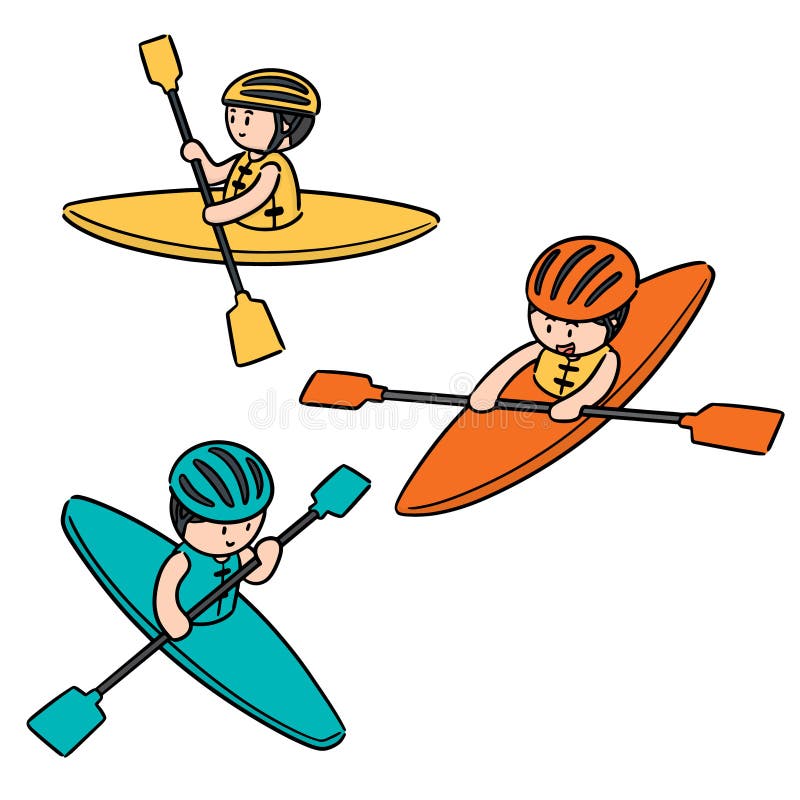Vector set of kayak stock vector. Illustration of cartoon - 121026566