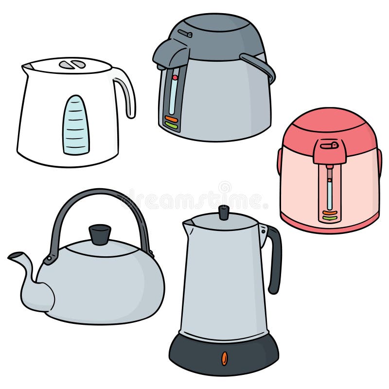 Vector set of kettle stock vector. Illustration of drawing - 119222263