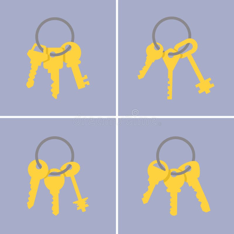 Vector set of key icons stock vector. Illustration of golden - 306037587