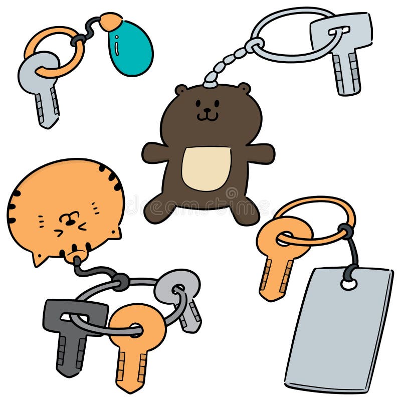 Vector set of keychain stock vector. Illustration of gift - 118686325