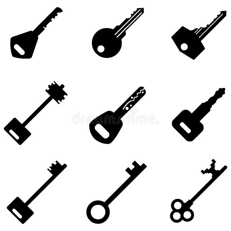 Vector Set of Keys Icons. stock vector. Illustration of collection ...
