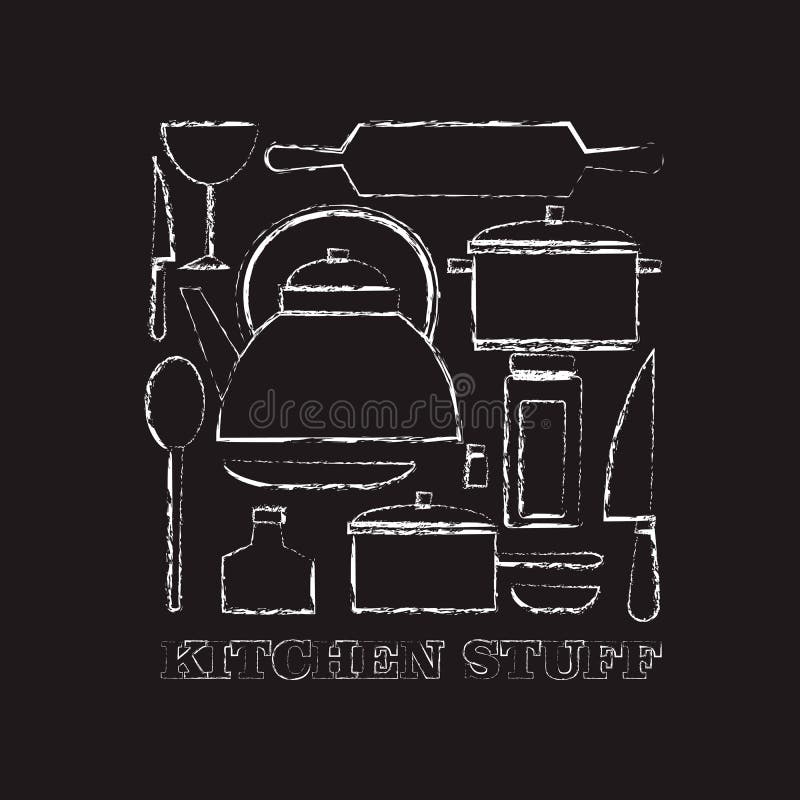 Kitchen Stuff Background Vector Stock Vector - Illustration of ...