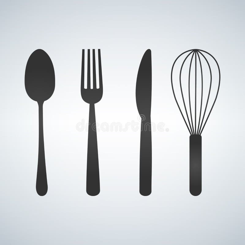 Vector Set Kitchen Utensils Set Stock Illustration - Illustration of ...