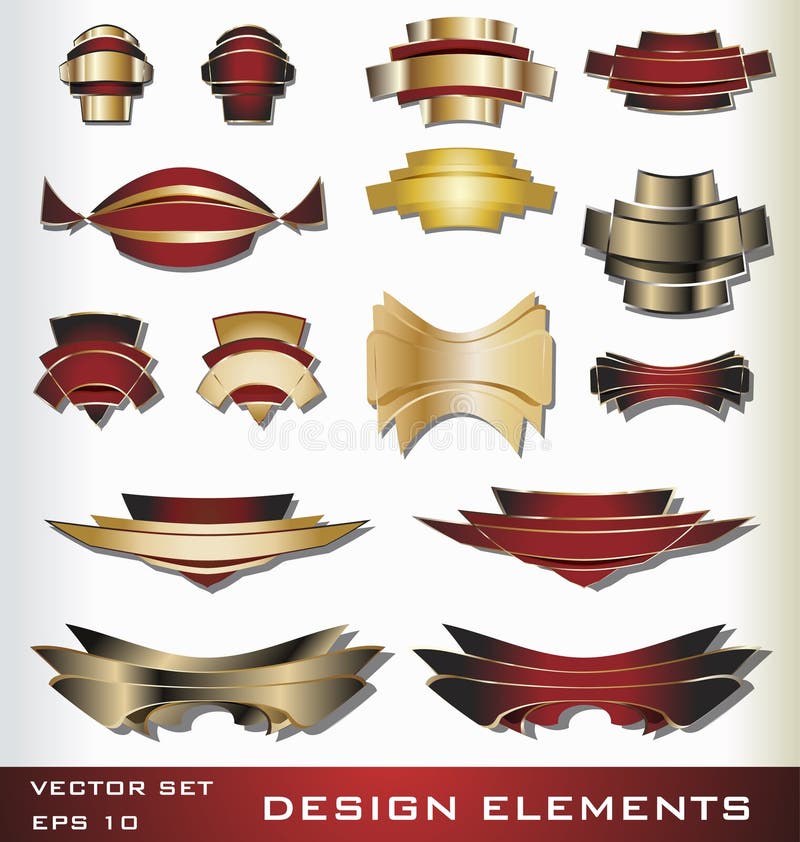 Vector Set - Label Elements Design Stock Vector - Illustration of ...