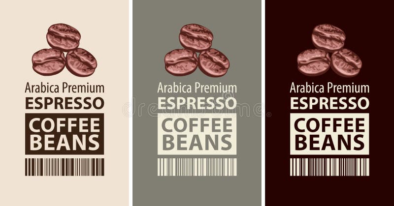 Vector Set of Labels for Coffee Beans Stock Vector - Illustration of ...