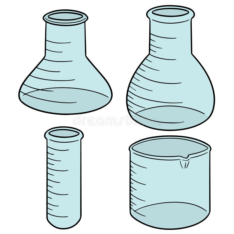 Vector Set of Laboratory Glassware Stock Vector - Illustration of ...