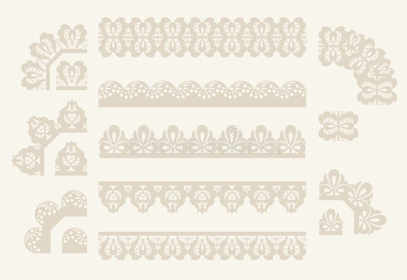 Vector Set of lace ribbons stock vector. Illustration of beautiful ...