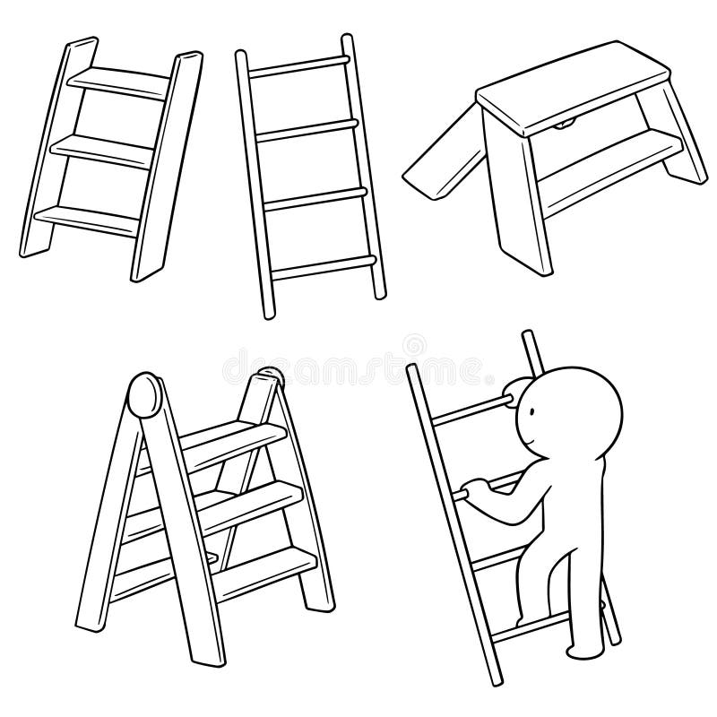 Vector set of ladders stock vector. Illustration of simple - 118253531