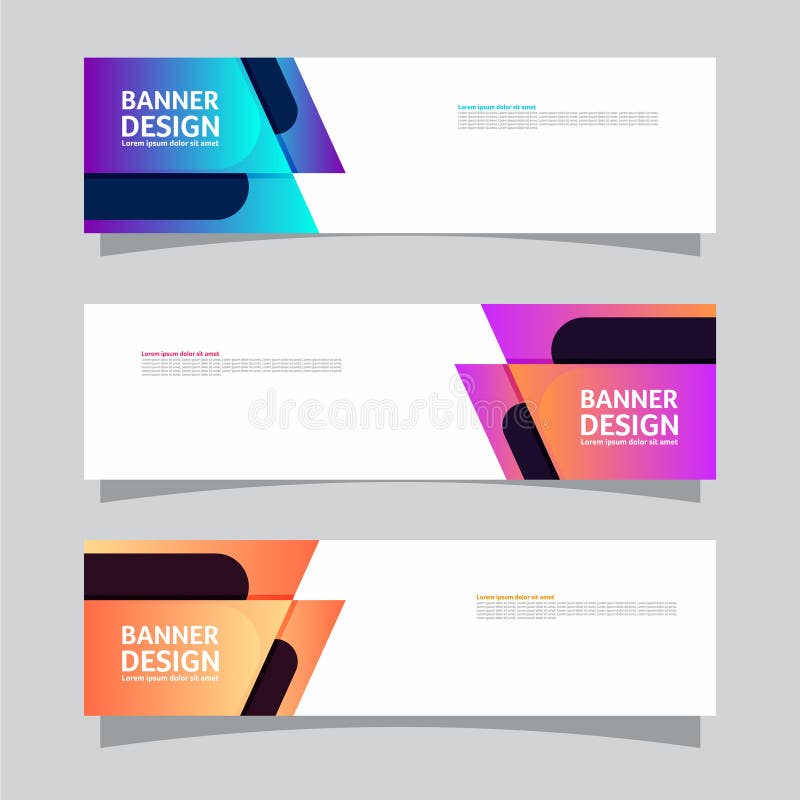 Vector Set of Landscape Banner Background Design Concept. Colorful ...