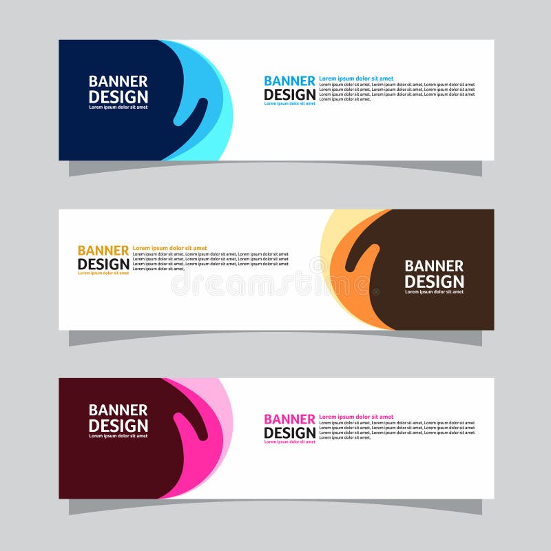 Vector Set of Landscape Banner Background Design Concept. Colorful ...