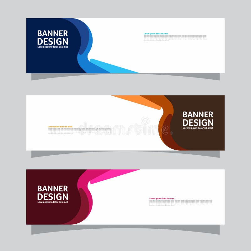 Vector Set of Landscape Banner Background Design Concept. Colorful ...