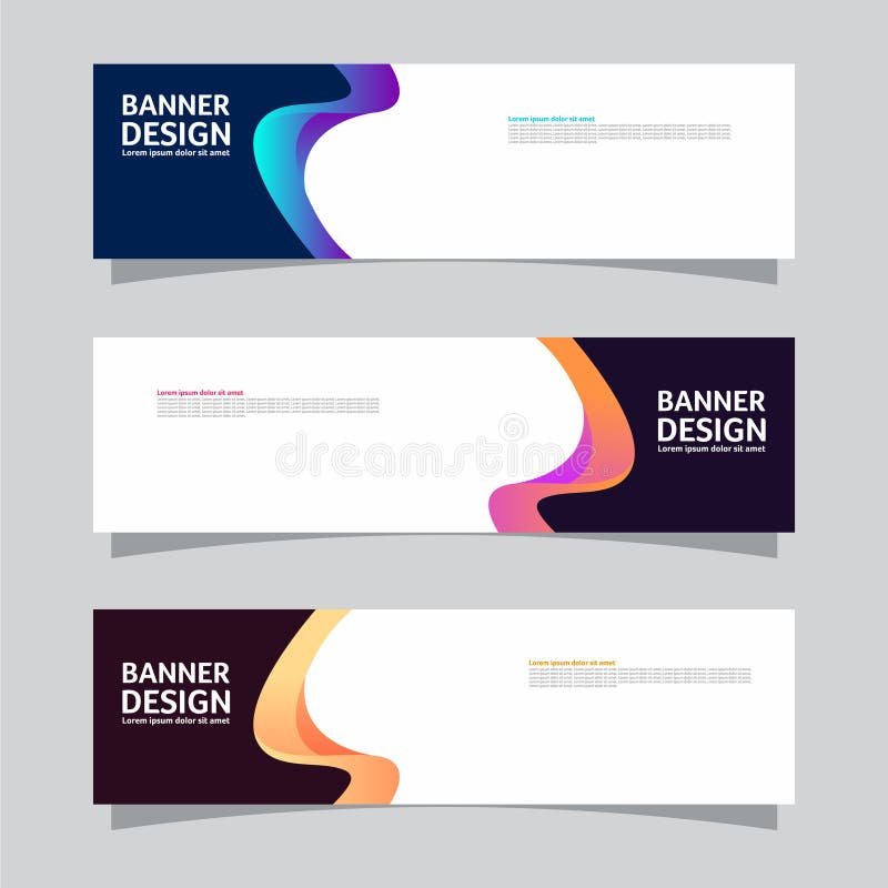 Vector Set of Landscape Banner Background Design Concept. Colorful ...