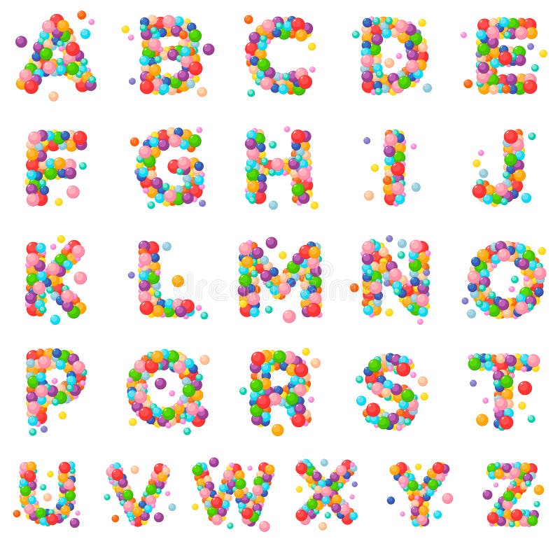 Vector Set Letters of the Alphabet for Kids of the Colored Balls Stock ...