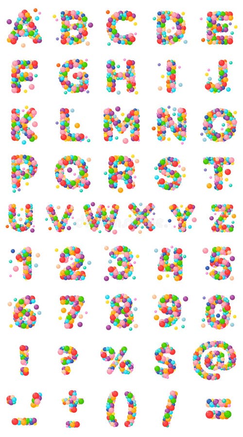 Set Letters, Numbers and Punctuation Mark of the Alphabet for Kids of ...