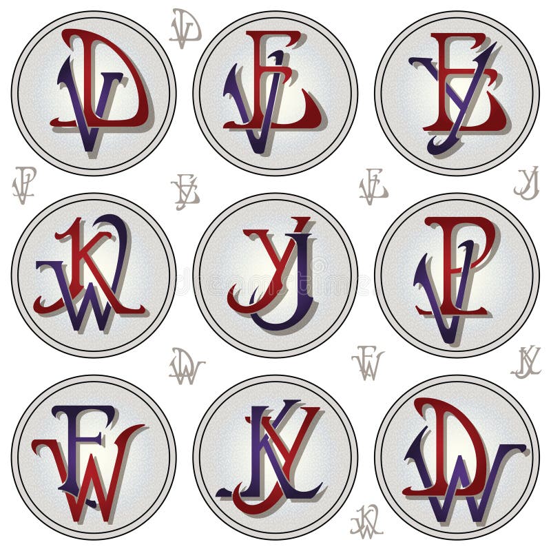 Set of Interlocking Letters Stock Vector - Illustration of black ...