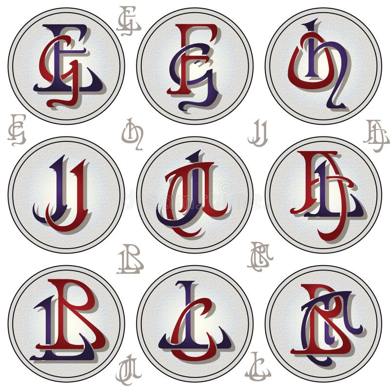 Interlocking Letters Stock Illustrations – 242 Interlocking Letters ...