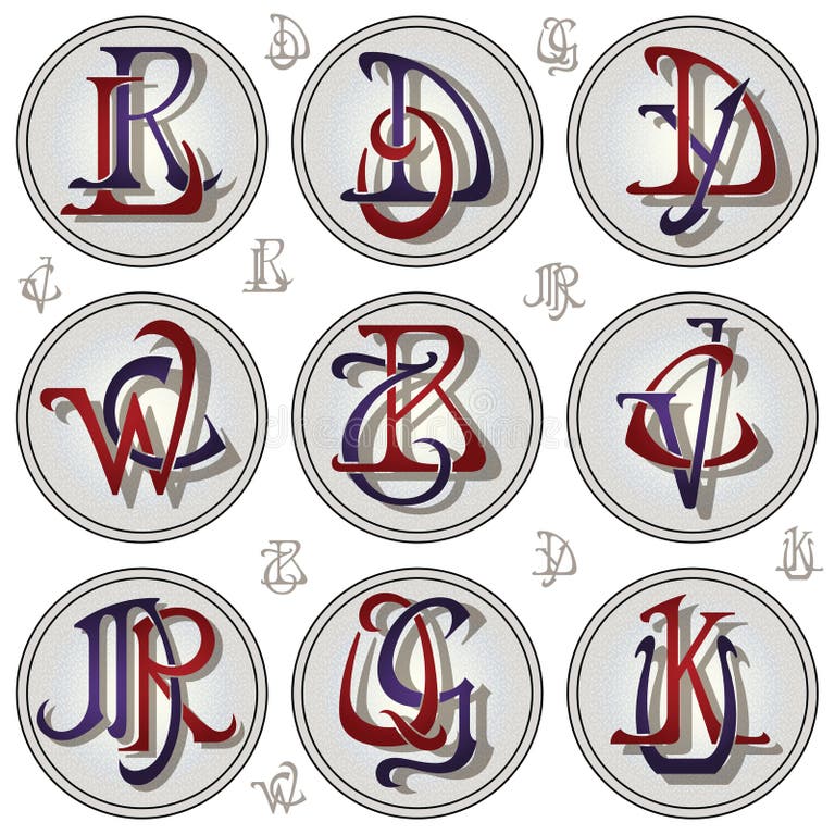 Interlocking Letters Stock Illustrations – 623 Interlocking Letters ...