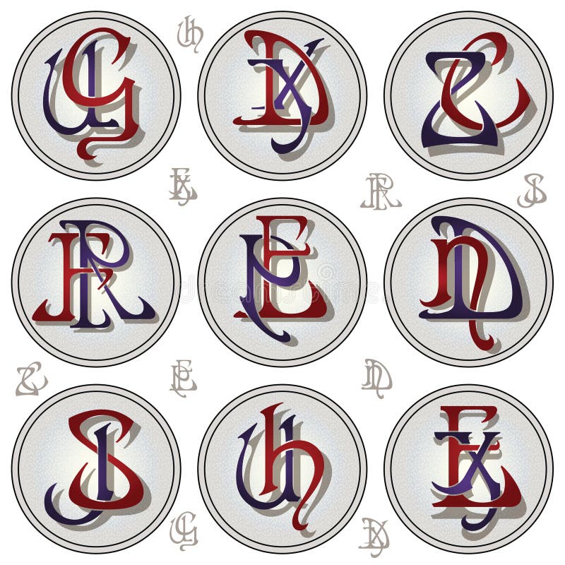 Set of Interlocking Letters Stock Vector - Illustration of alphabet ...