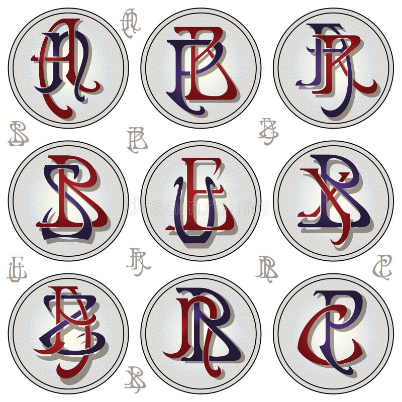 Set of Interlocking Letters Stock Vector - Illustration of grunge ...