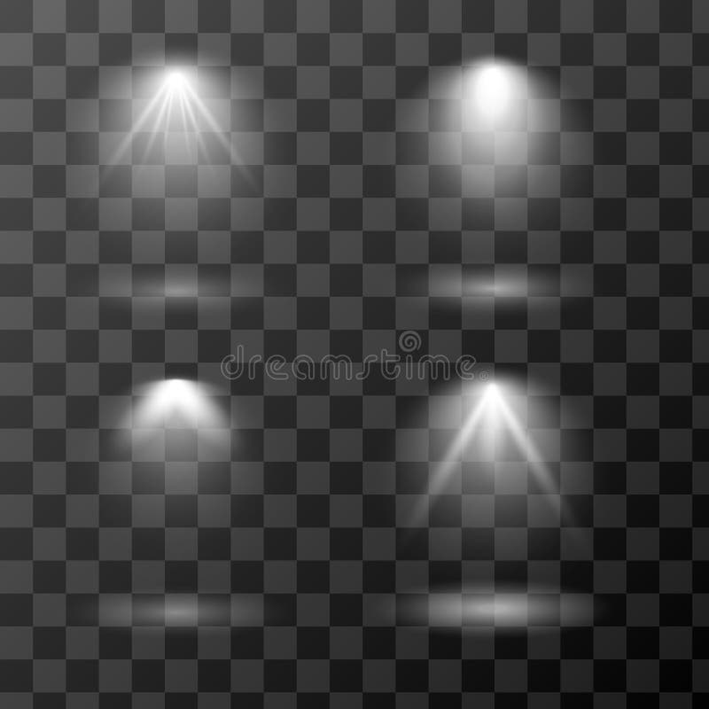 Vector Set of Light Sources Isolated on Transparent Background. Scene ...