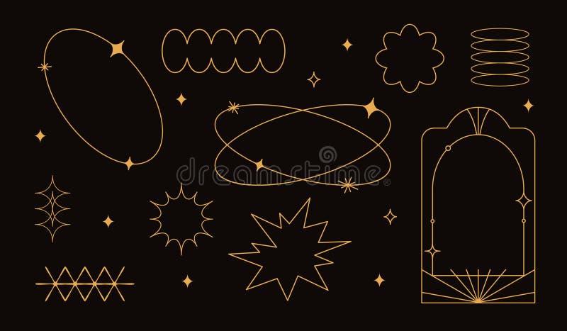 Vector Set of Linear Minimalistic Aesthetic Frames, Borders, Geometric ...