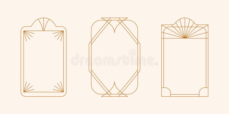 Vector Set of Linear Minimalistic Aesthetic Frames and Borders with ...