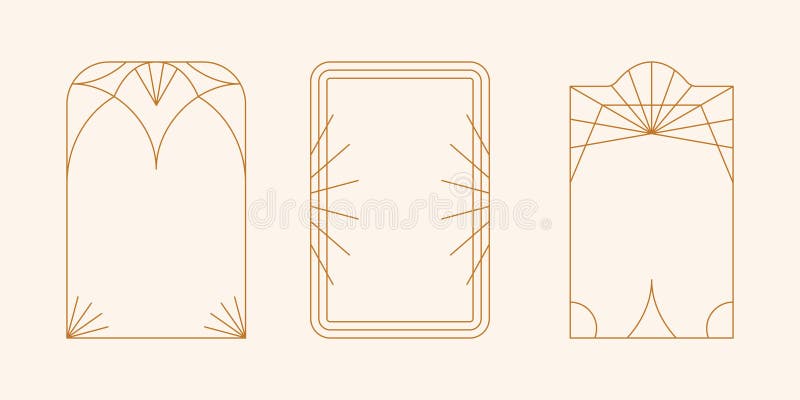 Vector Set of Linear Minimalistic Aesthetic Frames and Borders with ...