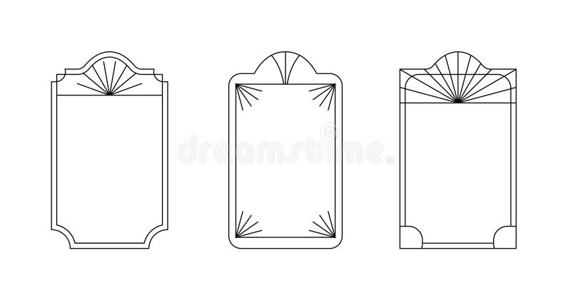 Vector Set of Linear Minimalistic Aesthetic Frames and Borders with ...