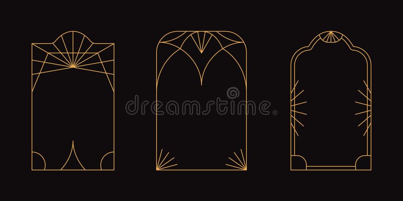 Vector Set of Linear Minimalistic Aesthetic Frames and Borders with ...