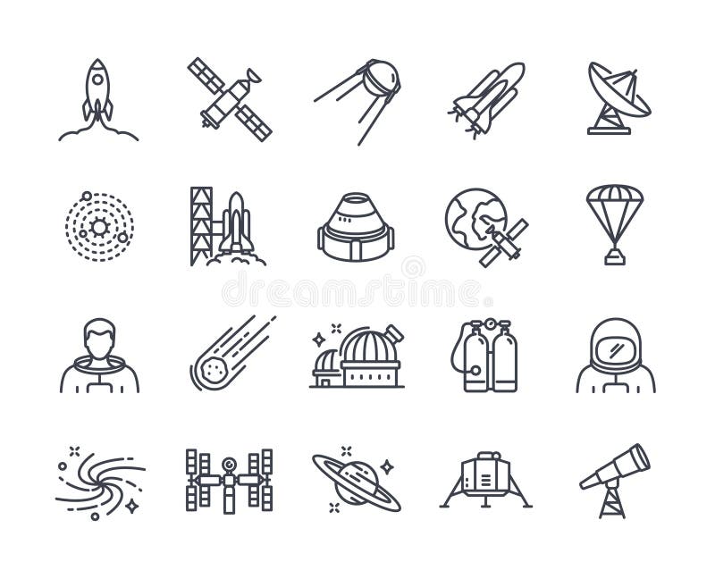 Vector Set of Linear Space Related Icons Stock Vector - Illustration of ...