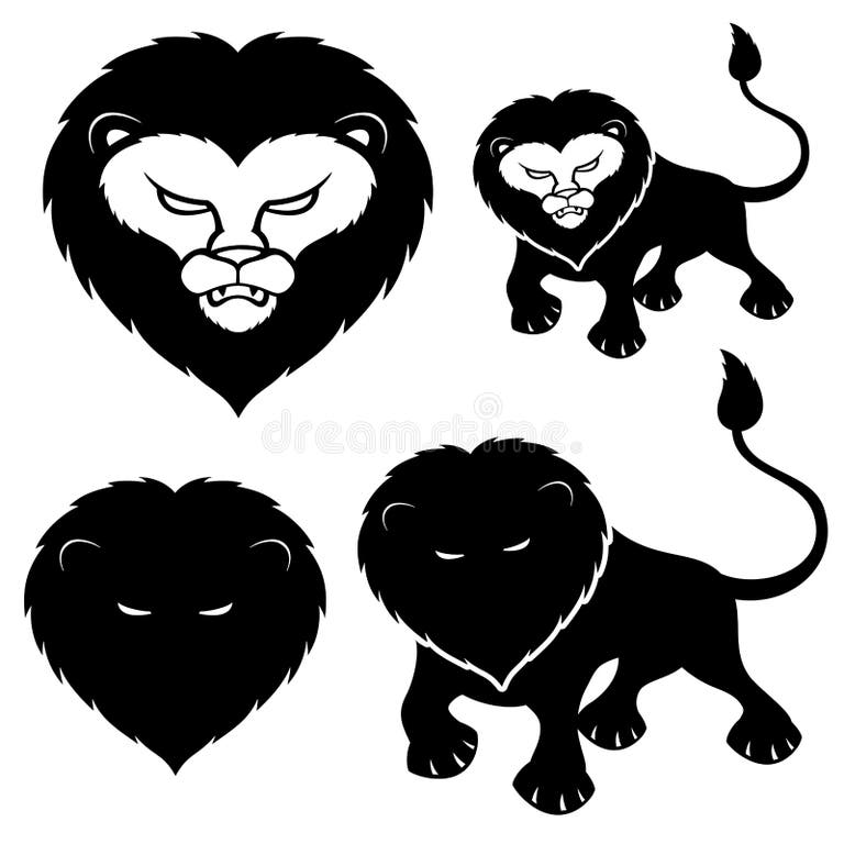 Vector set. Lion signs. stock vector. Illustration of brand - 39718171