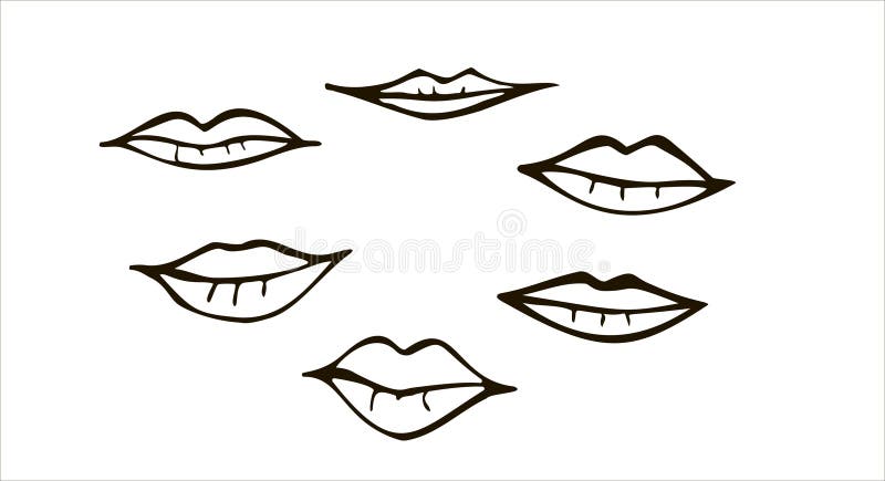 Vector Set of Lips Isolated on White. Part of the Human Body. Lips ...
