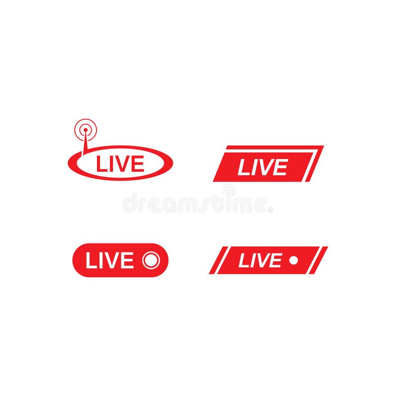 Vector Set of Live Streaming Icon Multimedia Logo Stock Vector ...