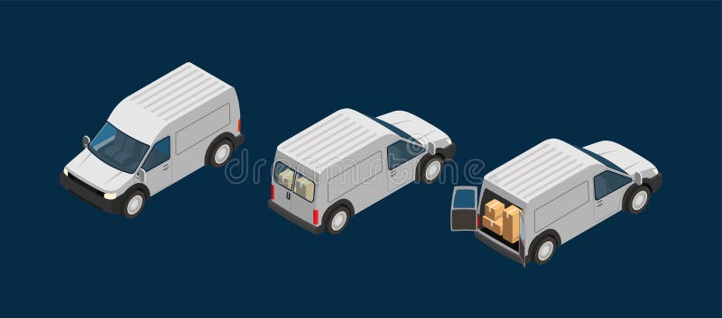 Vector Set of Logistics Vehicles Stock Vector - Illustration of minivan ...