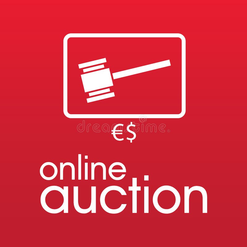 Vector Set of Logos for Bidding and Auctions Stock Illustration ...