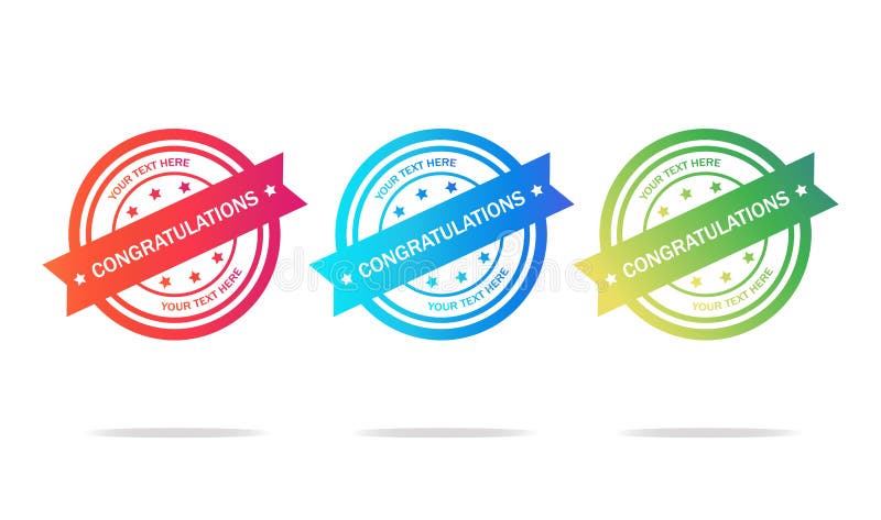 Vector Set of Logos Congratulation Stock Illustration - Illustration of ...