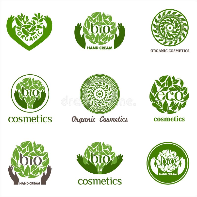 Vector Set of Logos with Text. Organic, Eco, Bio Logos on a White ...