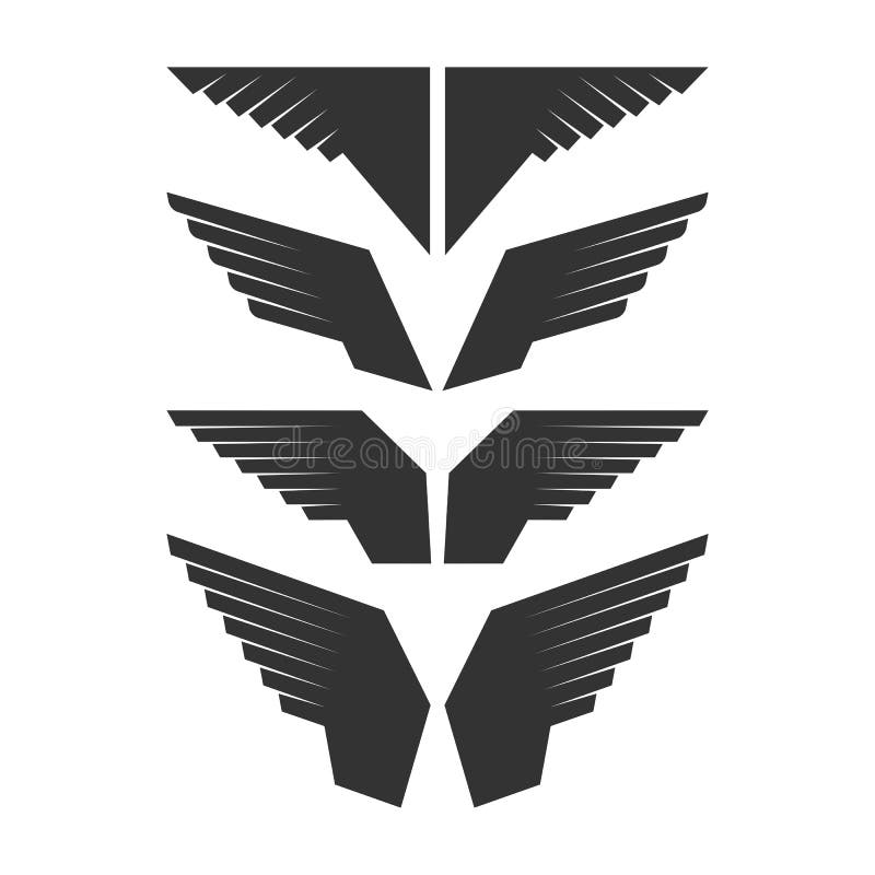 Vector Set of Logos of Wings Stock Vector - Illustration of logos ...