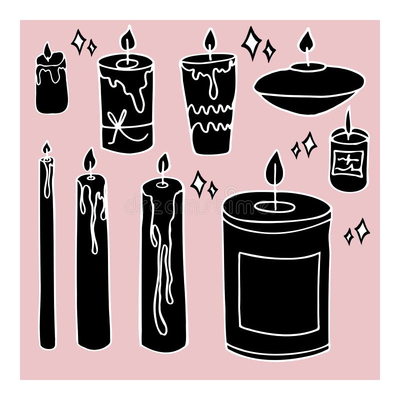 Vector Set of Magic Candles Isolated Stock Vector - Illustration of ...