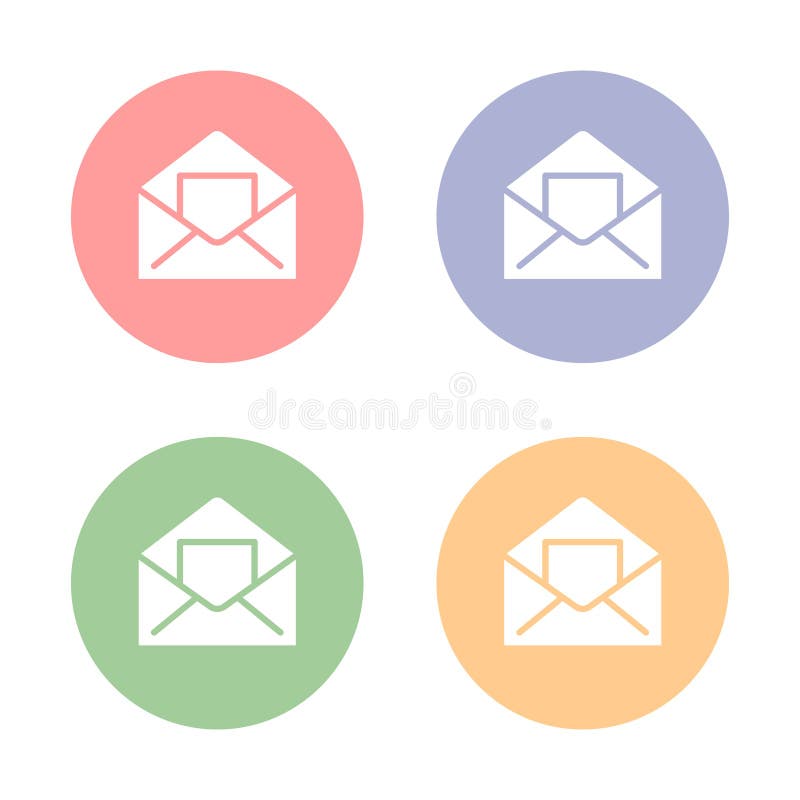 Vector Set of Mail Icon Set Stock Illustration - Illustration of yellow ...