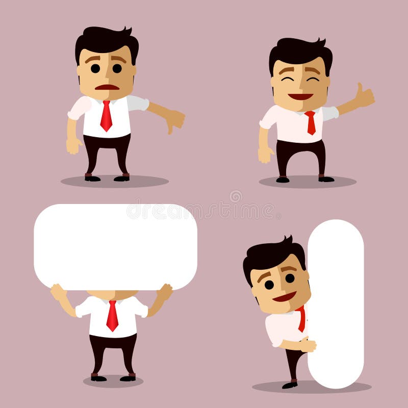 Vector Set of Manager or Business Man Character. Stock Vector ...