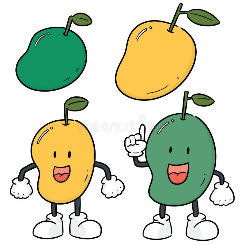 Vector set of mango stock vector. Illustration of draw - 121028769
