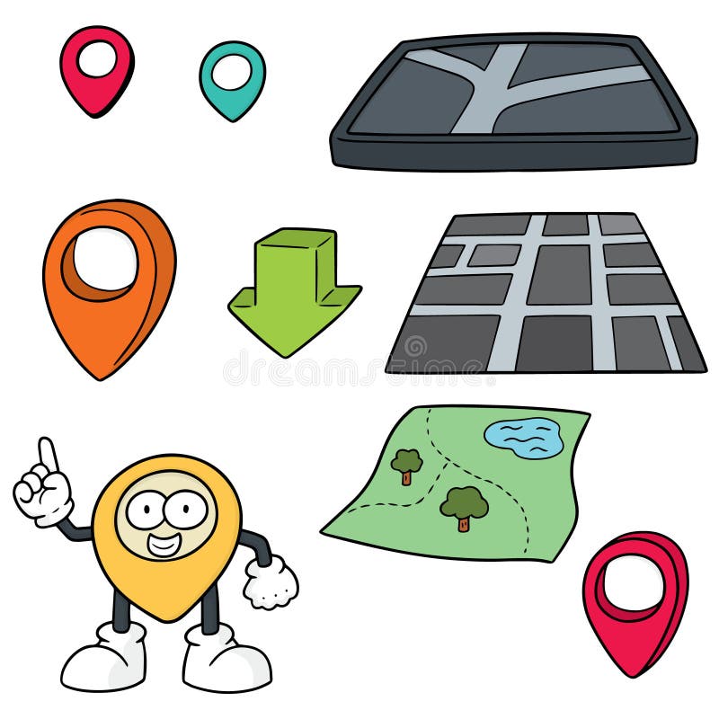 Vector set of map stock vector. Illustration of doodle - 118710641